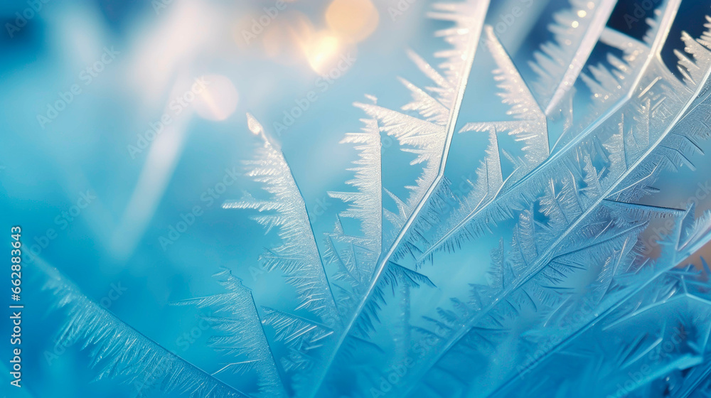Frost Crystals macro photography. Cold frozen feeling, concept of the ...