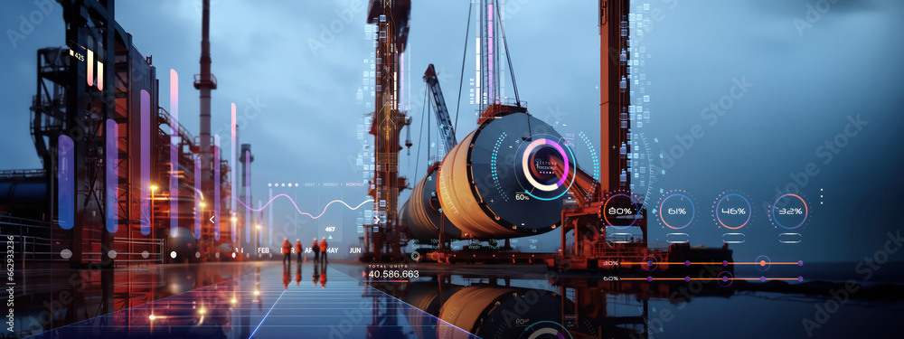 oil and gas or industrial pipeline and tank factory industrial area for ...