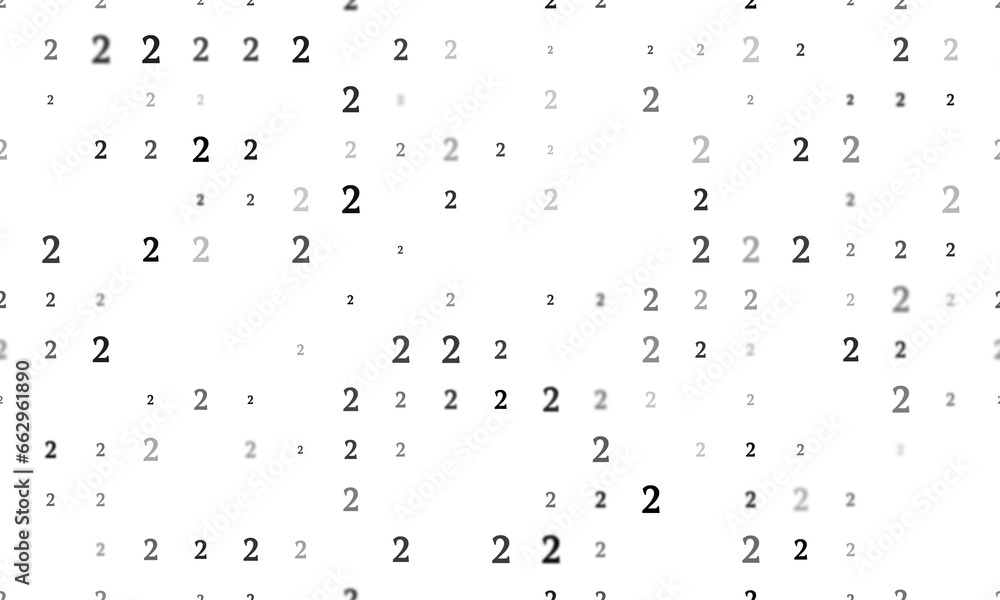 Seamless background pattern of evenly spaced black number two symbols ...