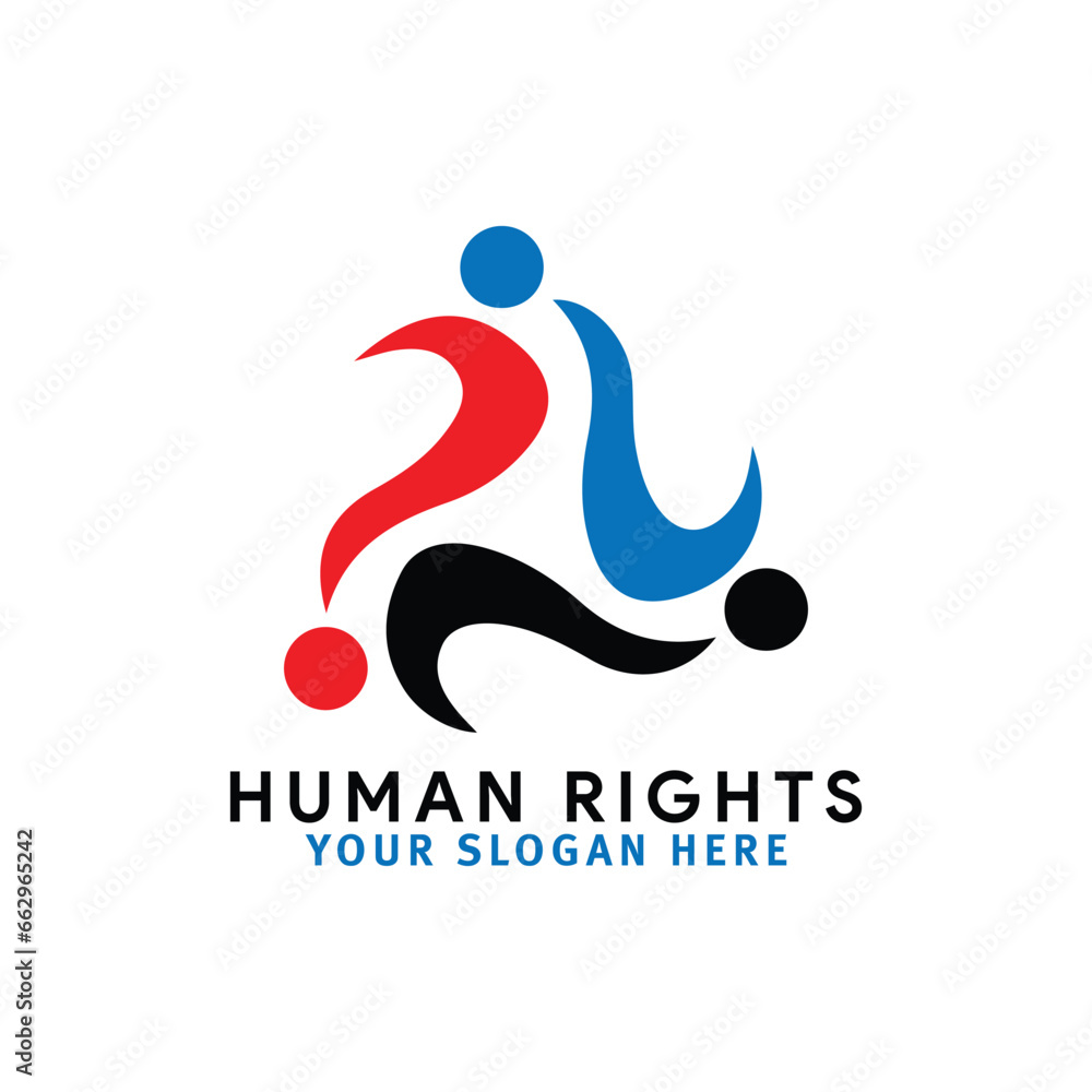 Стоковое векторное изображение «human people rights logo design vector ...