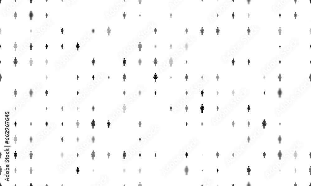 Seamless background pattern of evenly spaced black woman symbols of ...