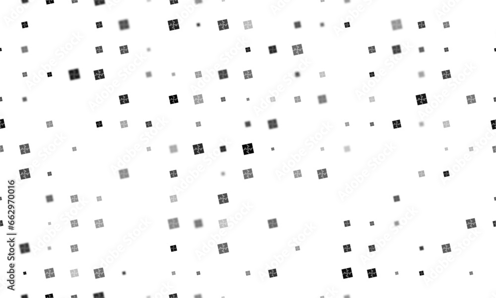 Seamless background pattern of evenly spaced black puzzle symbols of ...