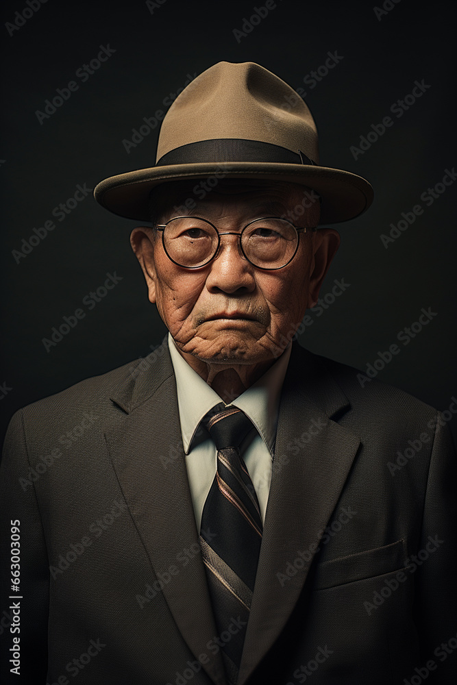 Korean older man, grandfather. Positive single senior retired Concept ...