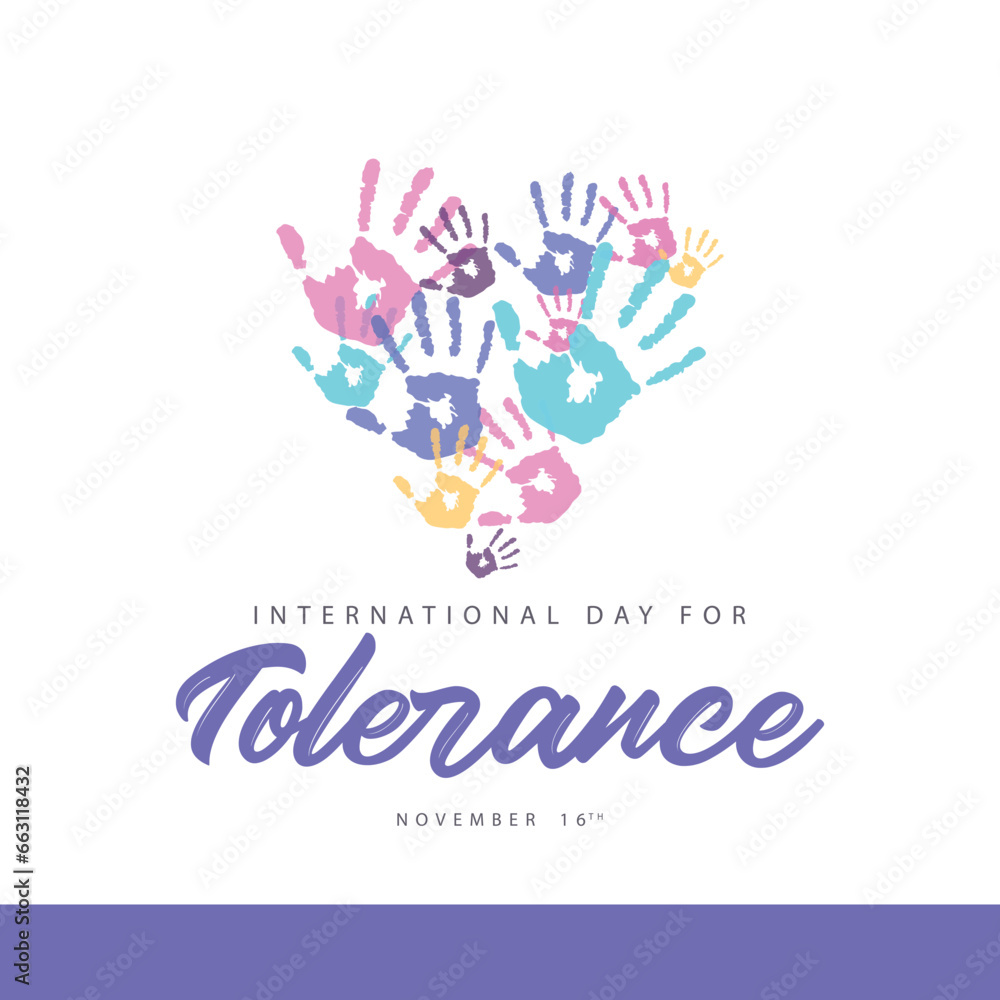 International day for tolerance. Vector illustration of stack of heart ...