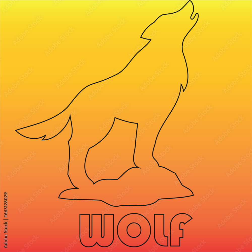 Minimalist wolf line art vector illustration. Great for tattoos ...