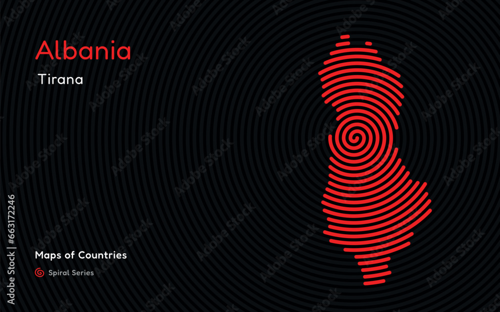 Creative map of Albania. Political map. Tirana Capital. World Countries ...