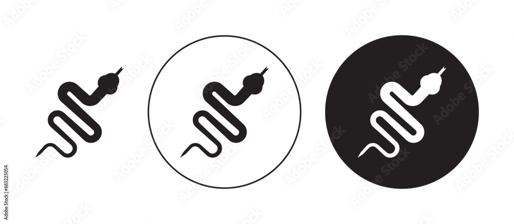 Snake icon set. python rattlesnake vector symbol. mamba or cobra Snake ...