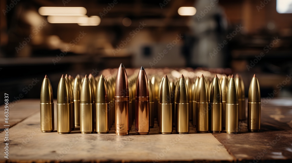 Bullet shells of different sizes for military ammunition production and ...