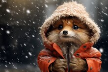 Fox Cartoon In Winter Free Stock Photo - Public Domain Pictures