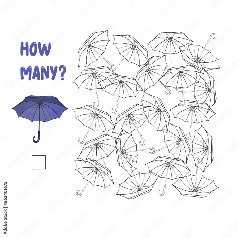 How many. Count how many objects are hidden in the picture. How many ...