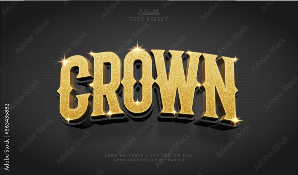 Crown Text Effect Style. Editable Text Effect Style 3d Luxury Gold ...