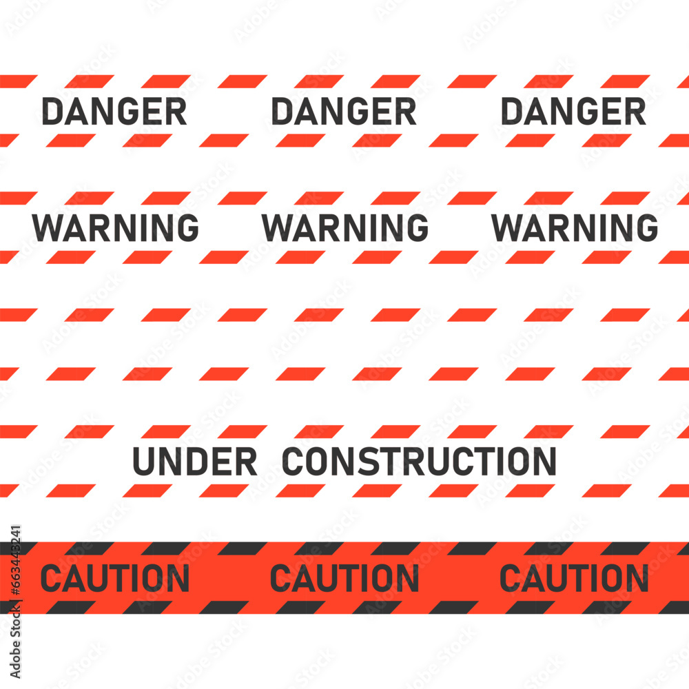 Red caution seamless tape. Prioritizing safety: restricted access ...