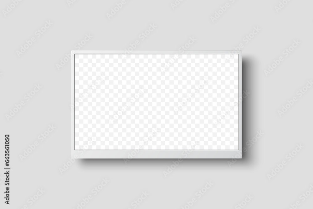Vector 3d Realistic Modern TV Screen. Minimalistic Stylish Lcd Panel ...
