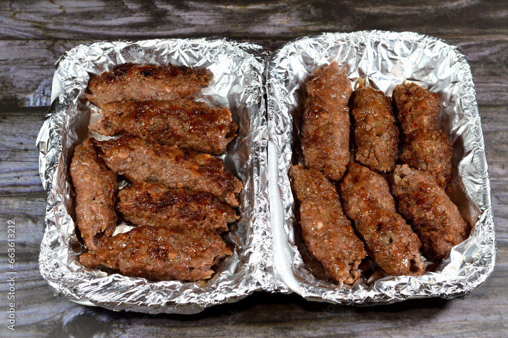 Arabic cuisine traditional food beef Kofta, kebab and tarb kofta shish ...