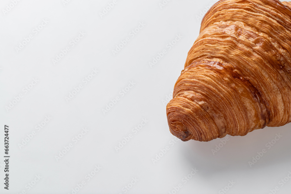 Lush multi-layered croissant close-up Stock Photo | Adobe Stock