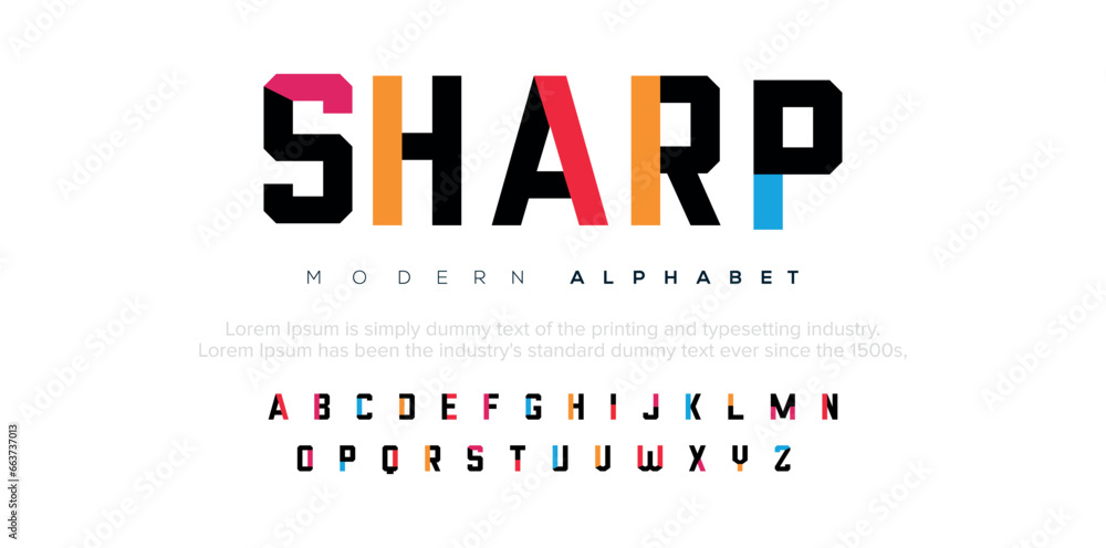 SHARP Modern Bold Font. Sans Serif Font. Regular Italic Uppercase ...