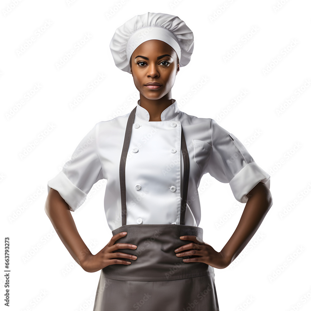 Black woman chef on transparent background, African American, png file ...