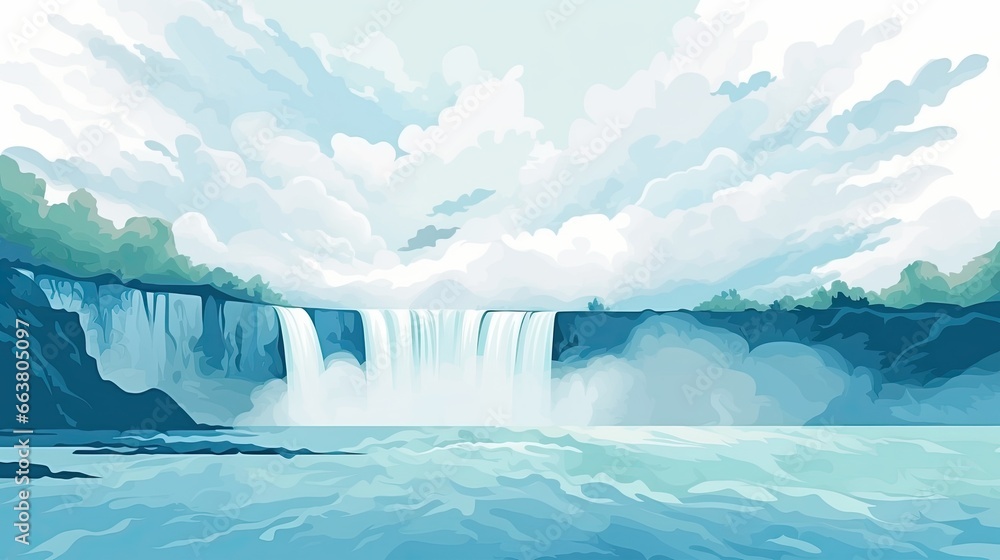 Niagara Falls texture background, the junction of a huge mountain range ...