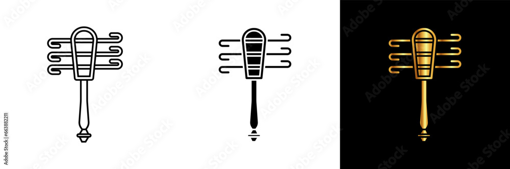 The Sistrum icon pays homage to the ancient Egyptian musical instrument ...