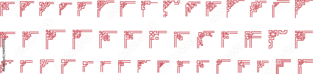 Set of Chinese frame borders art china style. Asian new year decorative ...