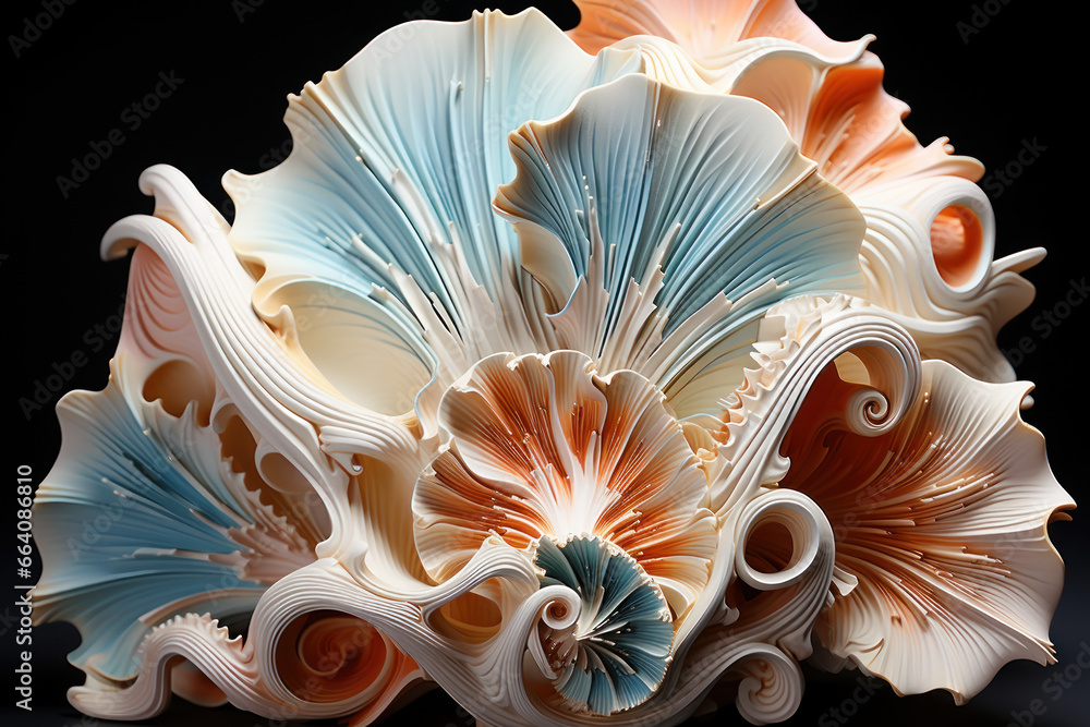 A cross-section of a seashell, displaying the elegance of calcium ...