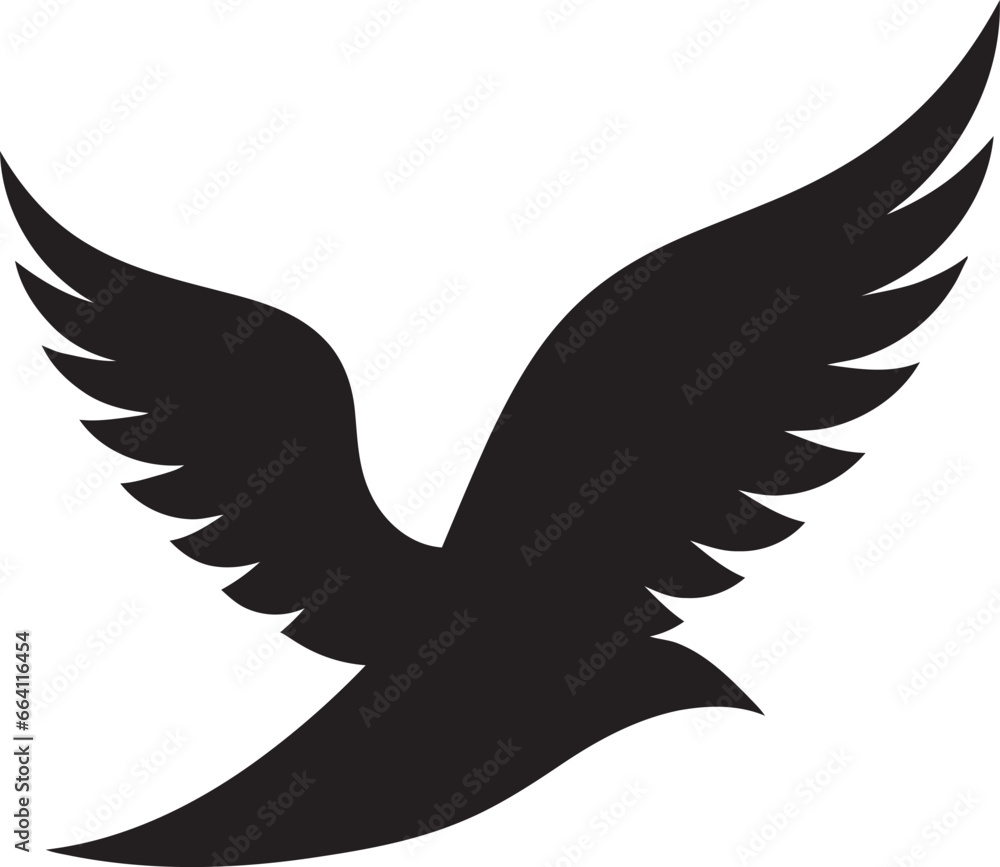 Black Dove Vector Logo with Swoosh and Cross A Symbol of Faith and Hope ...