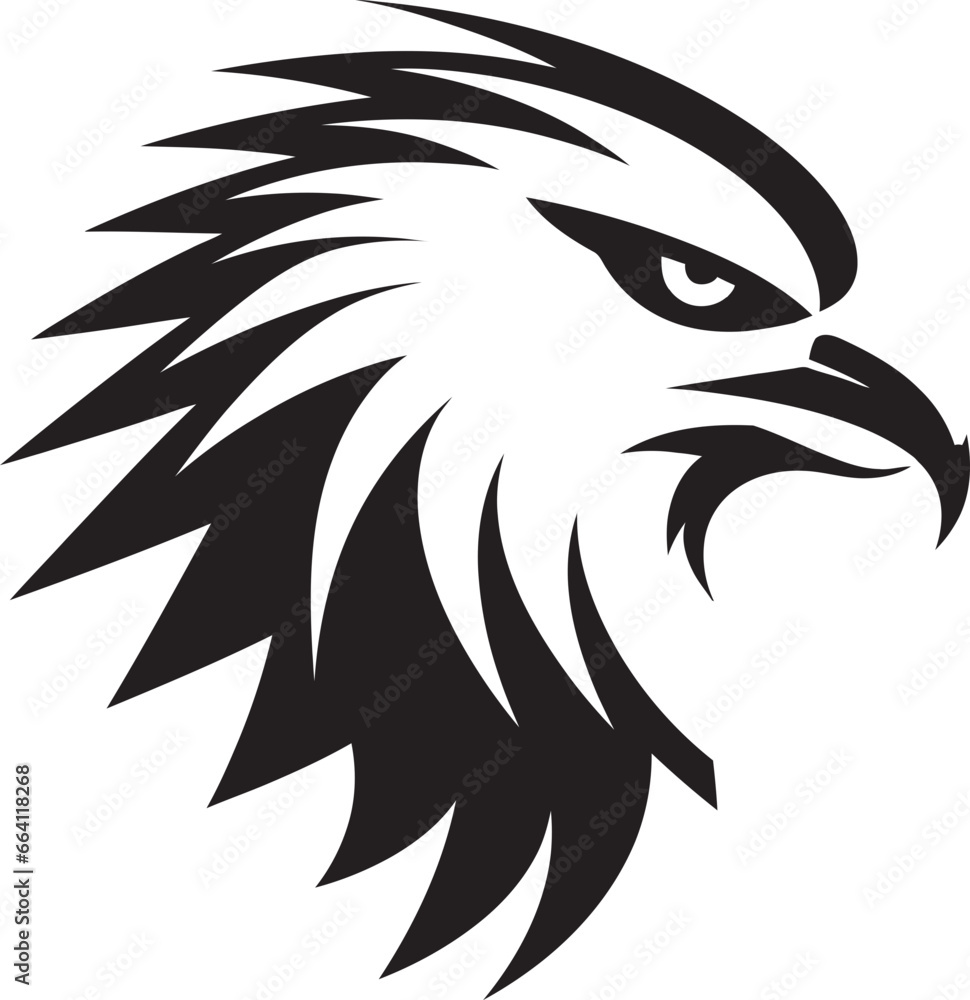 Black Vector Predator Hawk A Logo That Will Take Your Brand to New ...