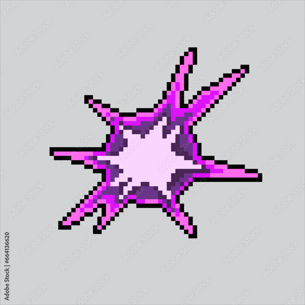 Pixel art illustration blast explosion. Pixelated blast. magic blast ...