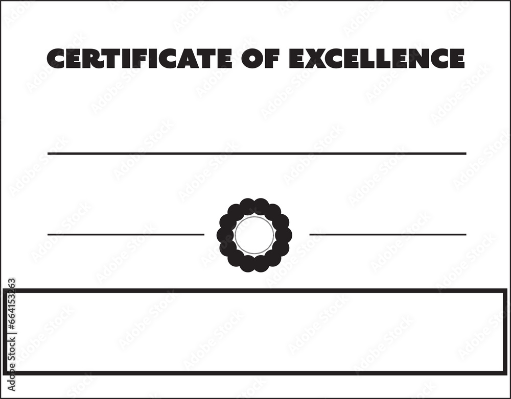 Digital png illustration of certificate of excellence text on ...