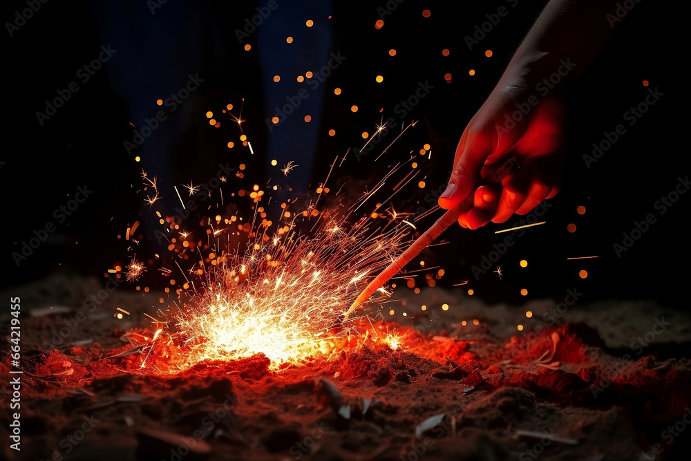 sparks from fire crackers, Night Ignited: Captivating Action Shots of ...