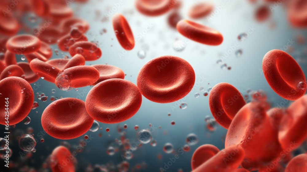 Red blood cells under microscope, scientific illustration, Blood Clot ...