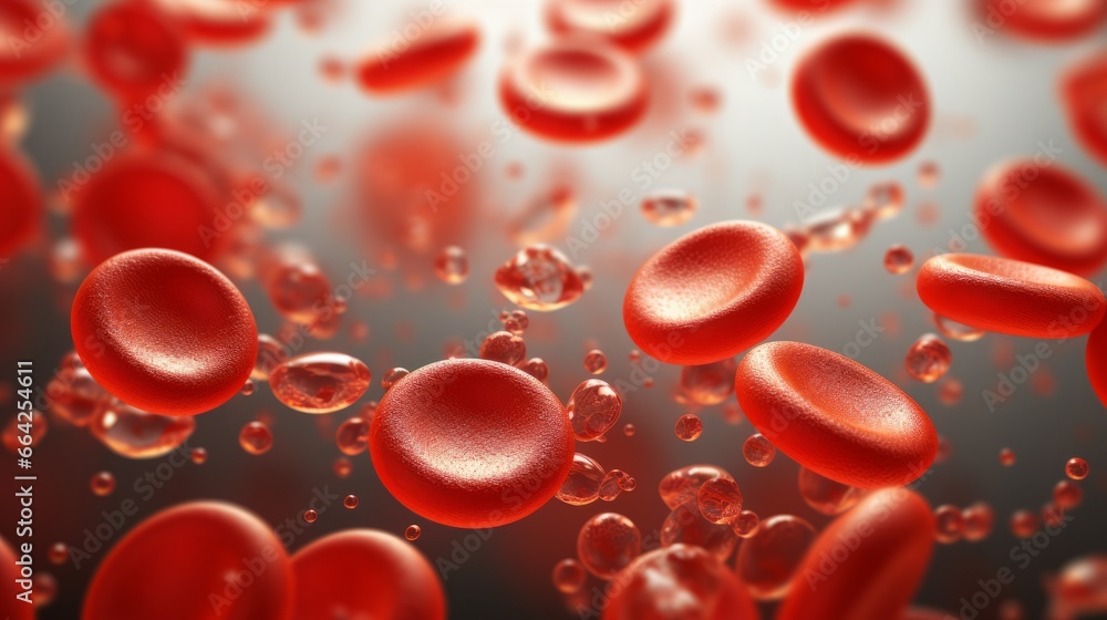 Red blood cells under microscope, scientific illustration, Blood Clot ...