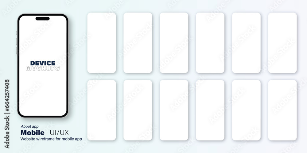 Mobile app wireframe ui ux mockup application interface smartphone mock ...