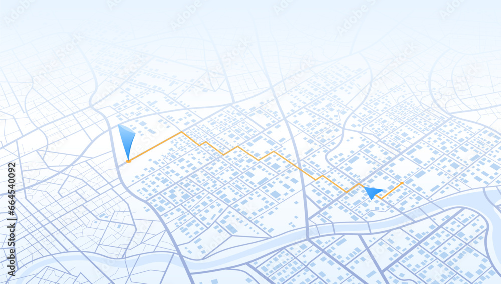 Vector de Stock Abstract isometric location tracks dashboard. Gps map ...