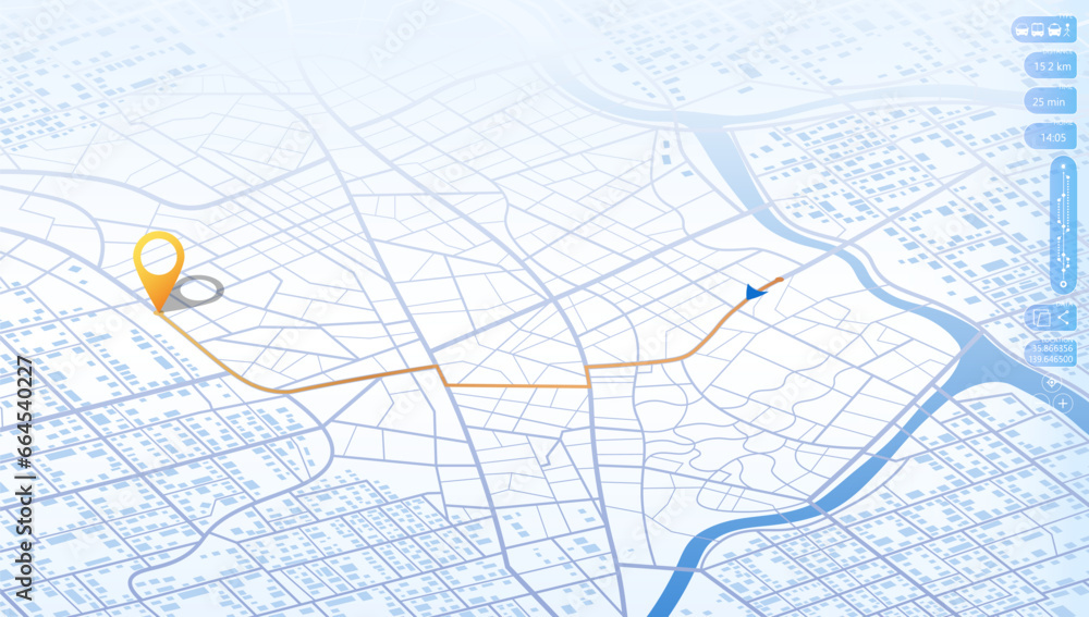 Abstract isometric location tracks dashboard. Gps map infographic ...
