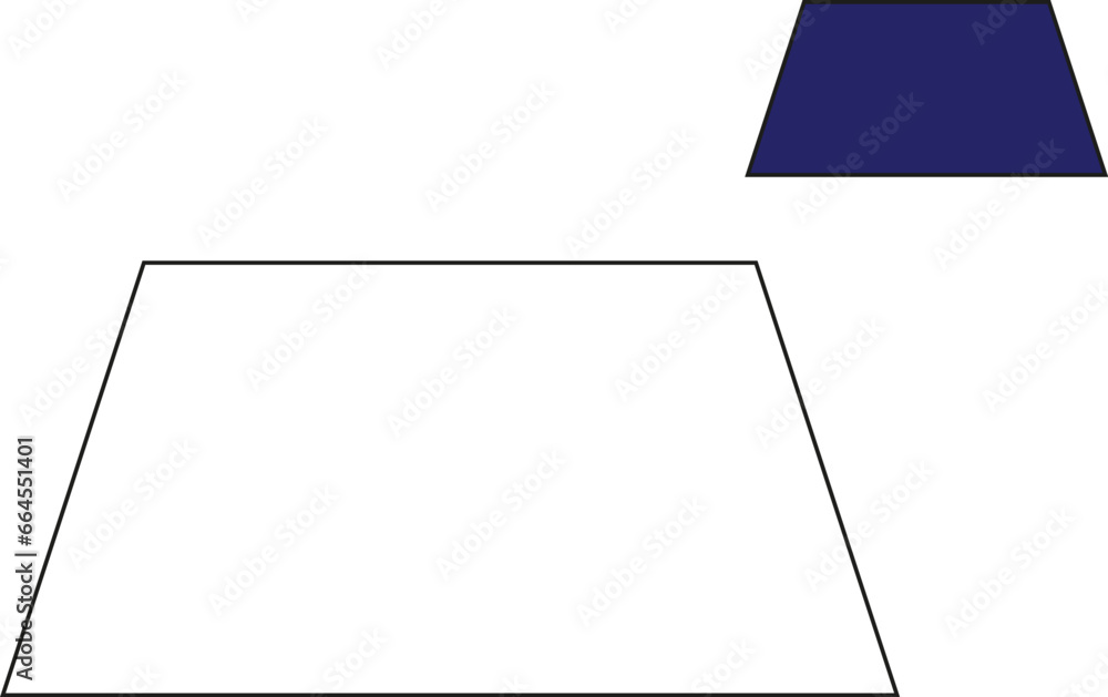 Coloring figure trapezoid with color sample. Mathematics trapezoid ...