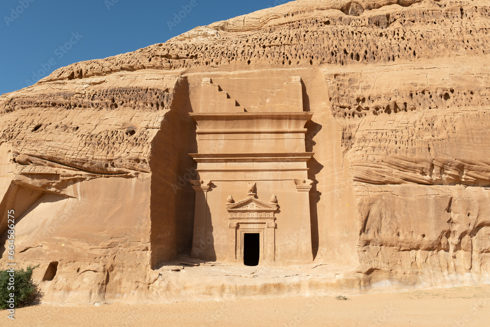 Hegra or Madain Saleh near Al-Ula, Saudi Arabia. Unesco heritage ...