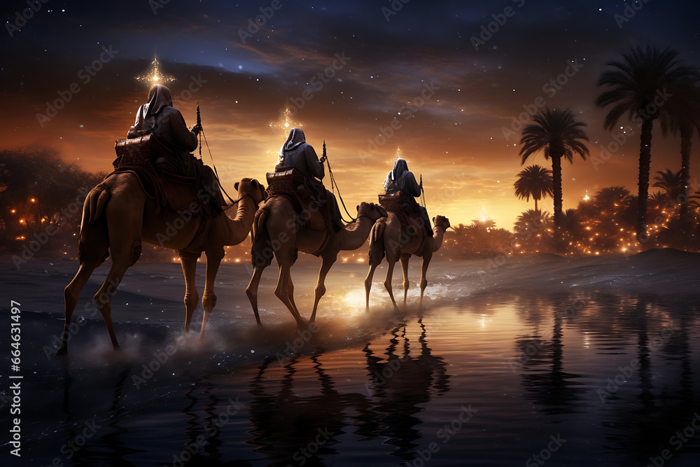 Escenas de los tres reyes magos, Melchor, Gaspar y Baltasar, en sus ...