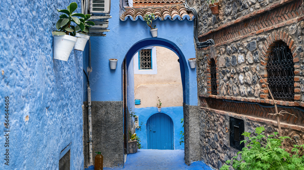 Chefchaouen town in Morocco, known as the Blue Pearl, famous for its ...