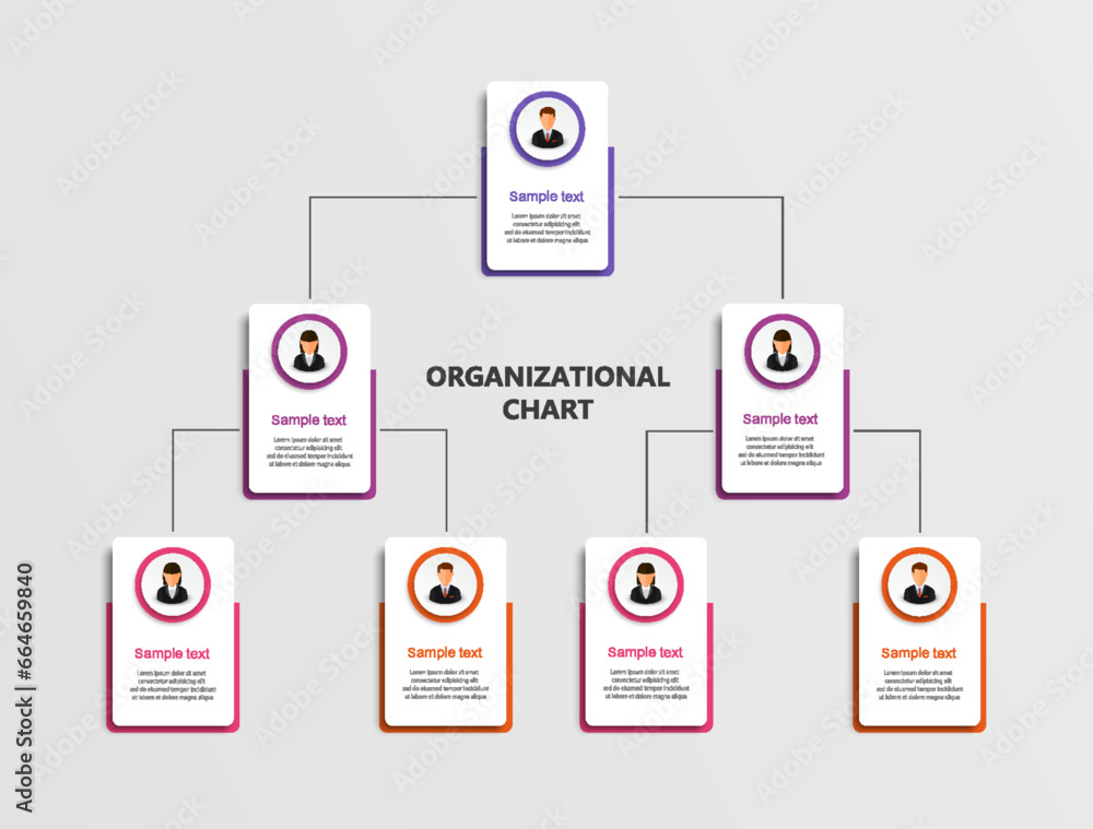 Organizational chart with business avatar icons. Business hierarchy ...