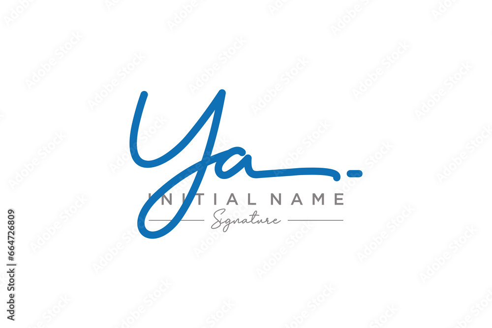 Initial YA signature logo template vector. Hand drawn Calligraphy ...