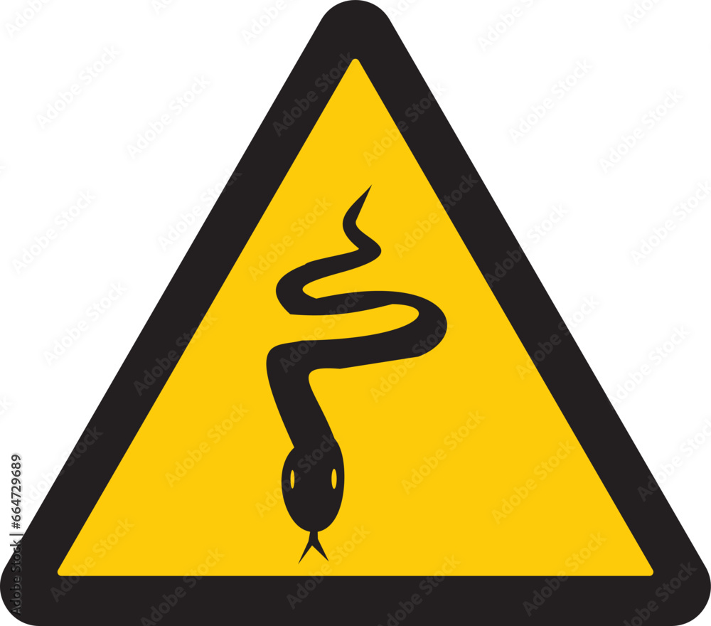 precaución, aviso, señal, símbolo, serpiente, animales salvajes ...
