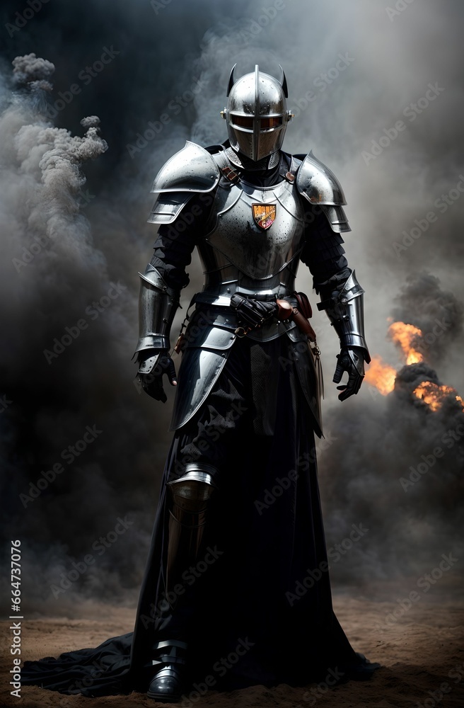 Ilustración de Stock Knight Hero in armor graphic asset use as RPG ...