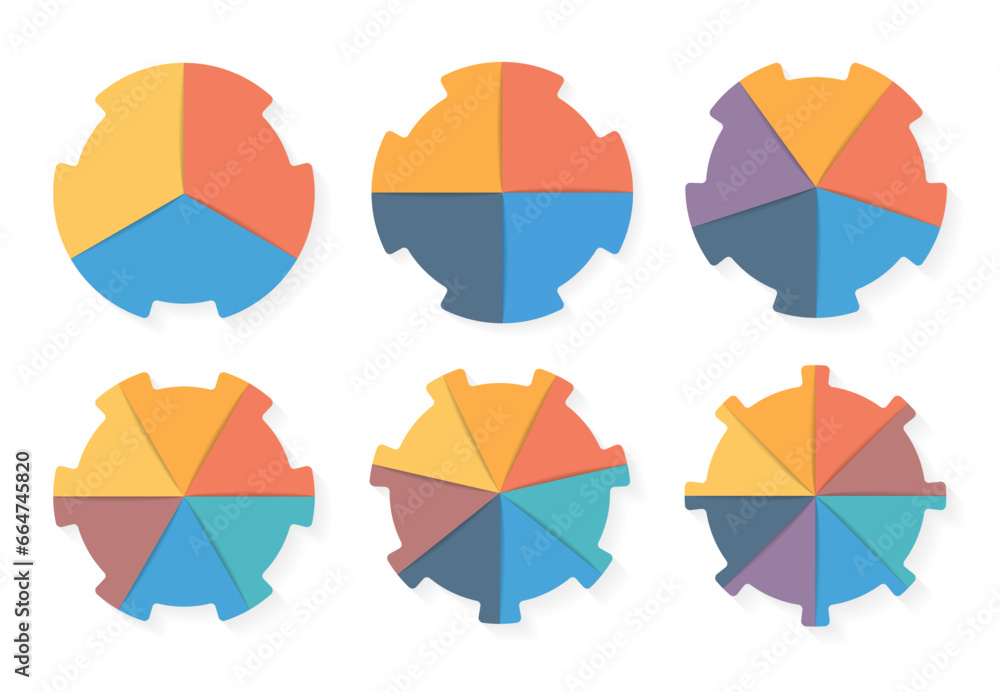 Circles divided on parts, infographic templates for circle diagrams ...