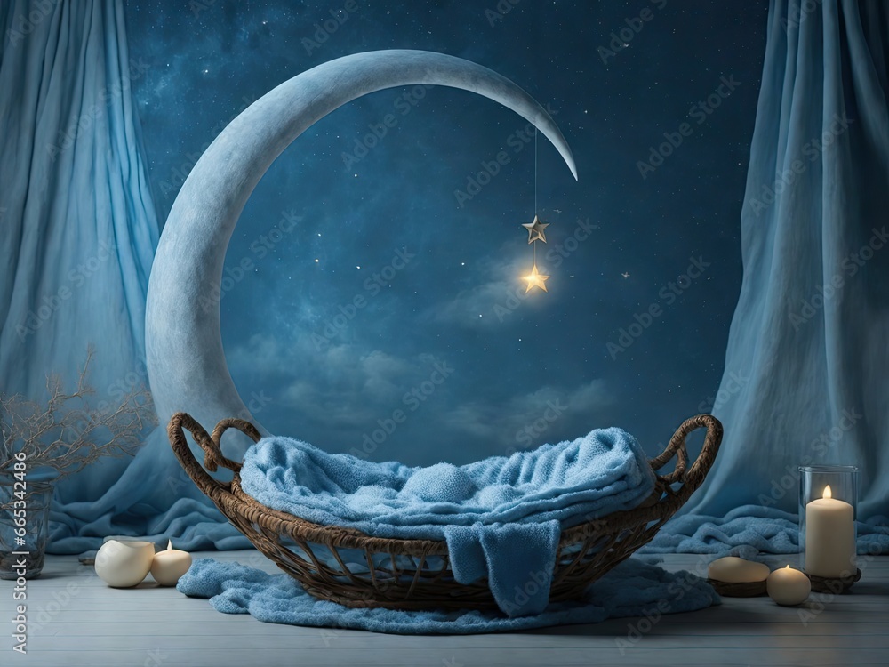 Moon Newborn Digital Backdrop, NEWBORN DIGITAL BACKDROP, for Baby Girl ...