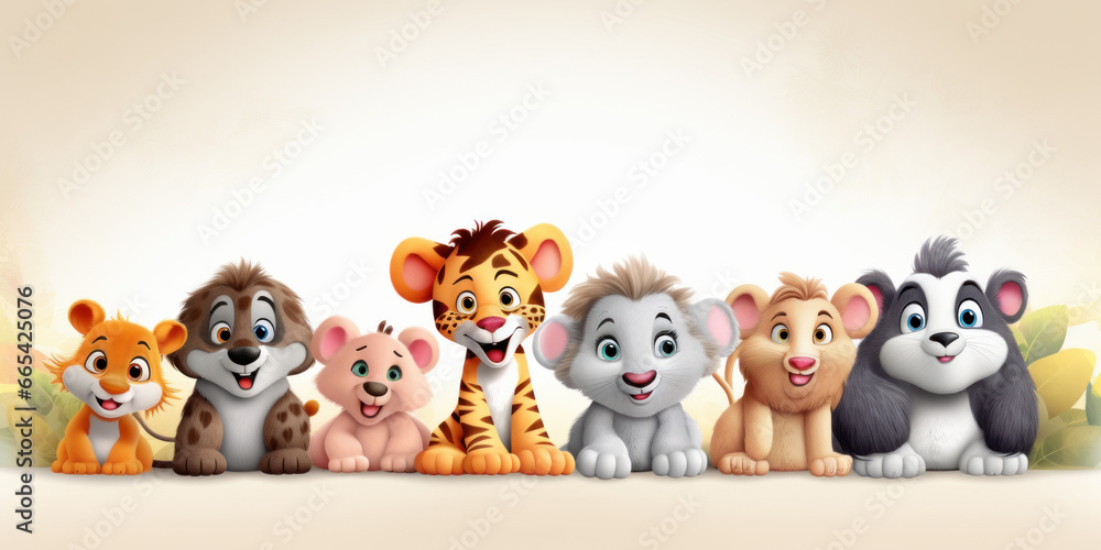 kids wallpaper, cute animals Stock Illustration | Adobe Stock