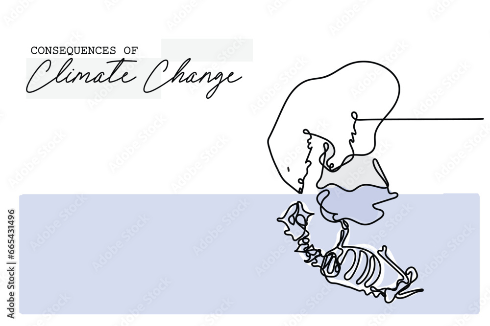 line art vector and poster design of climate change and its ...