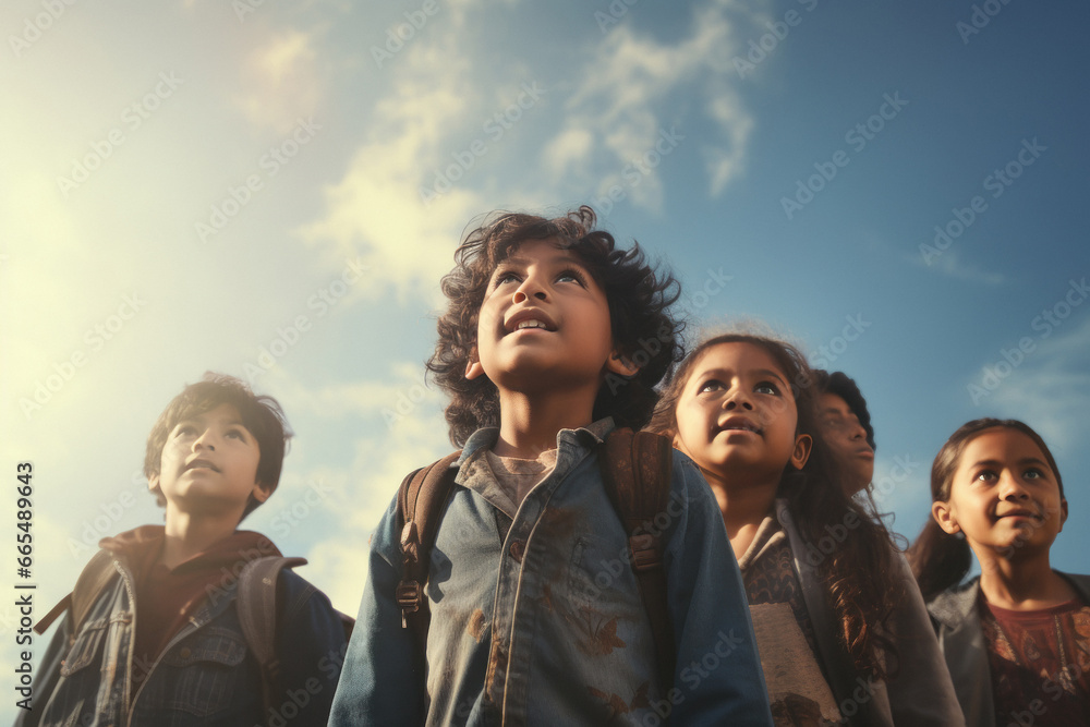 Rural indian school children group Stock Photo | Adobe Stock