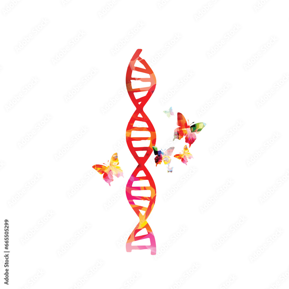 Human DNA double helix - vector illustration. DNA spiral isolated ...
