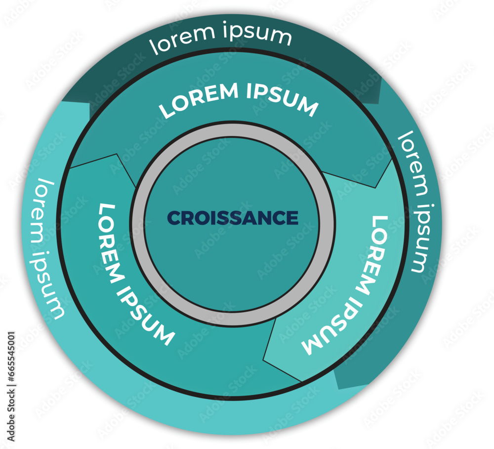 Vector infographic circle. Cycle diagram with 3 steps. Round chart that ...